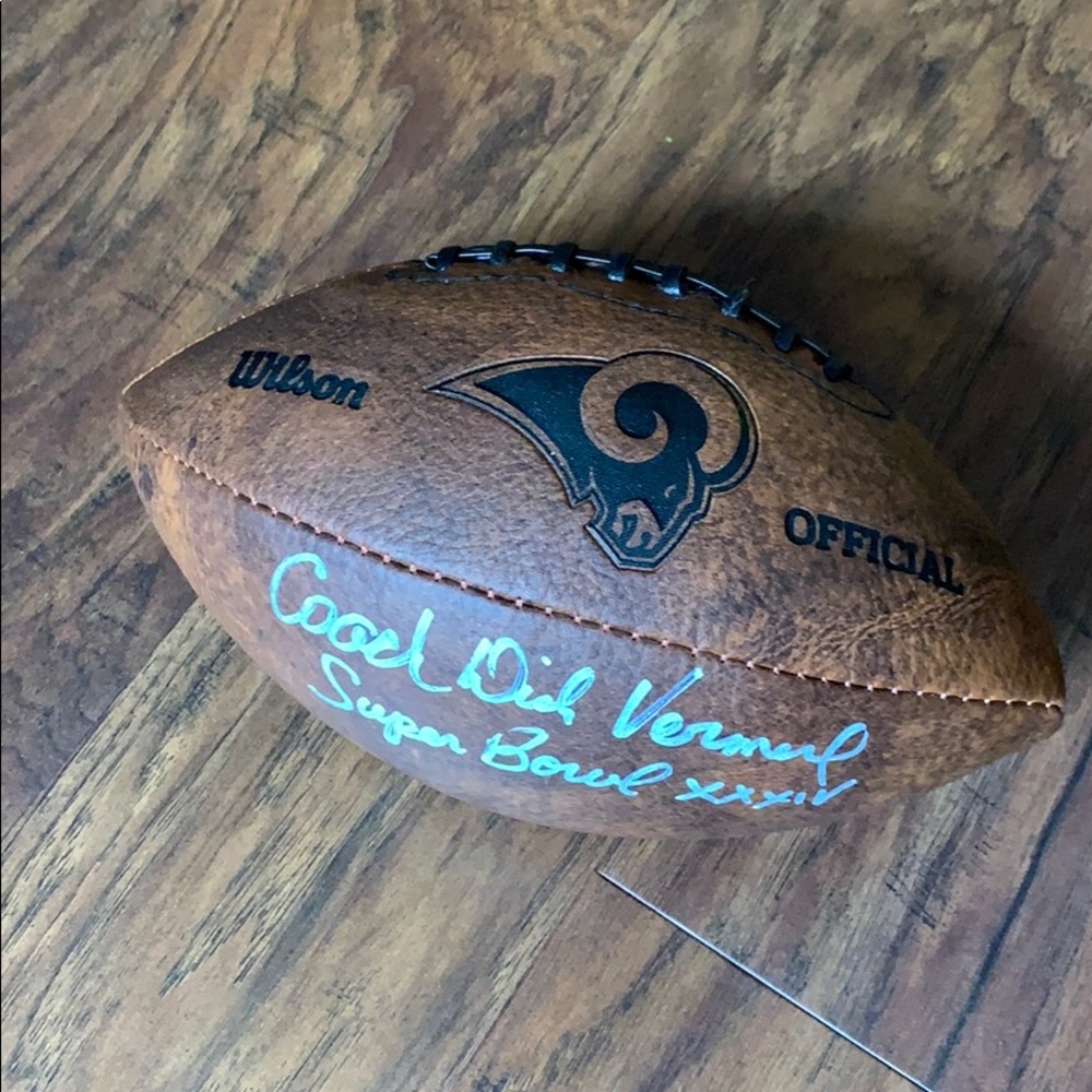 Coach Richard Albert Vermeil Signed Football - Gem